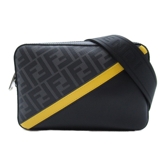Fendi | Bags | Fendi Diagonal Shoulder Bag Pvc Coated Canvas Leather ...